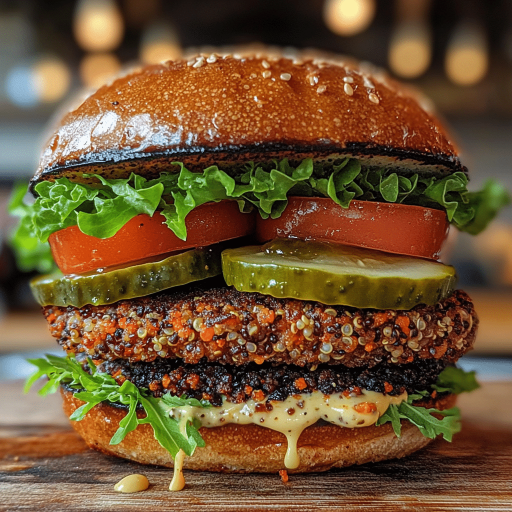 Savory Veg Burger with Crispy Texture and Bold Flavors - yunut.com